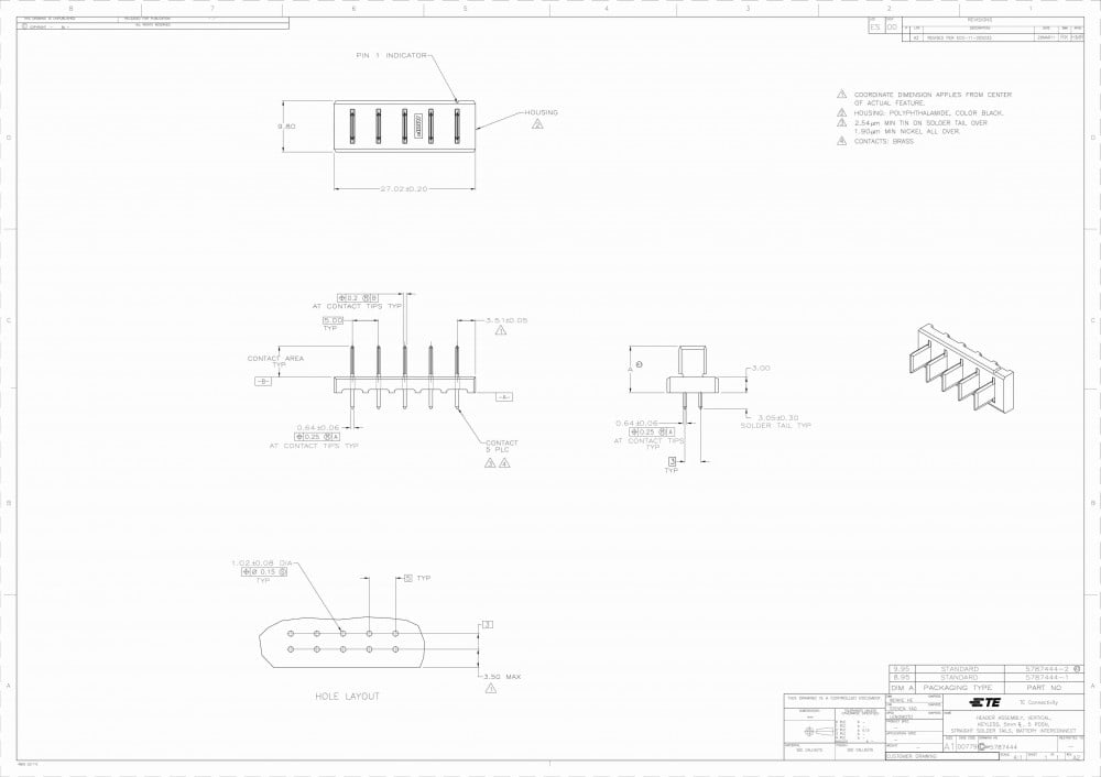 TE Connectivity 5787444-1 technical drawing preview