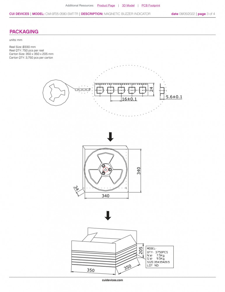 CMI-9705-0580-SMT-TR datasheet page 3