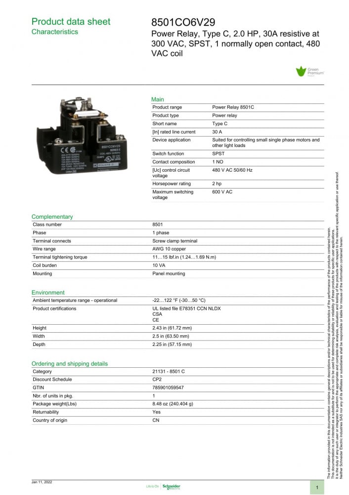 8501CO6V29 technical document page 1
