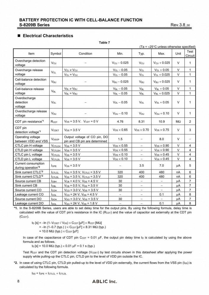 S-8209B datasheet page 8