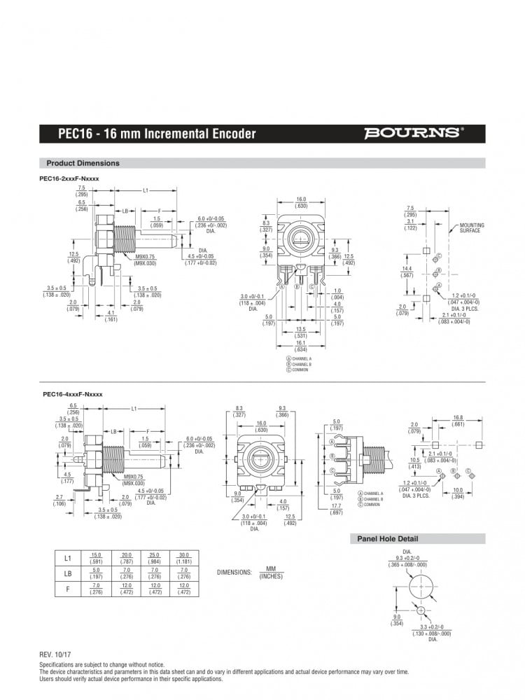 BOURNS PEC16 datasheet page 3