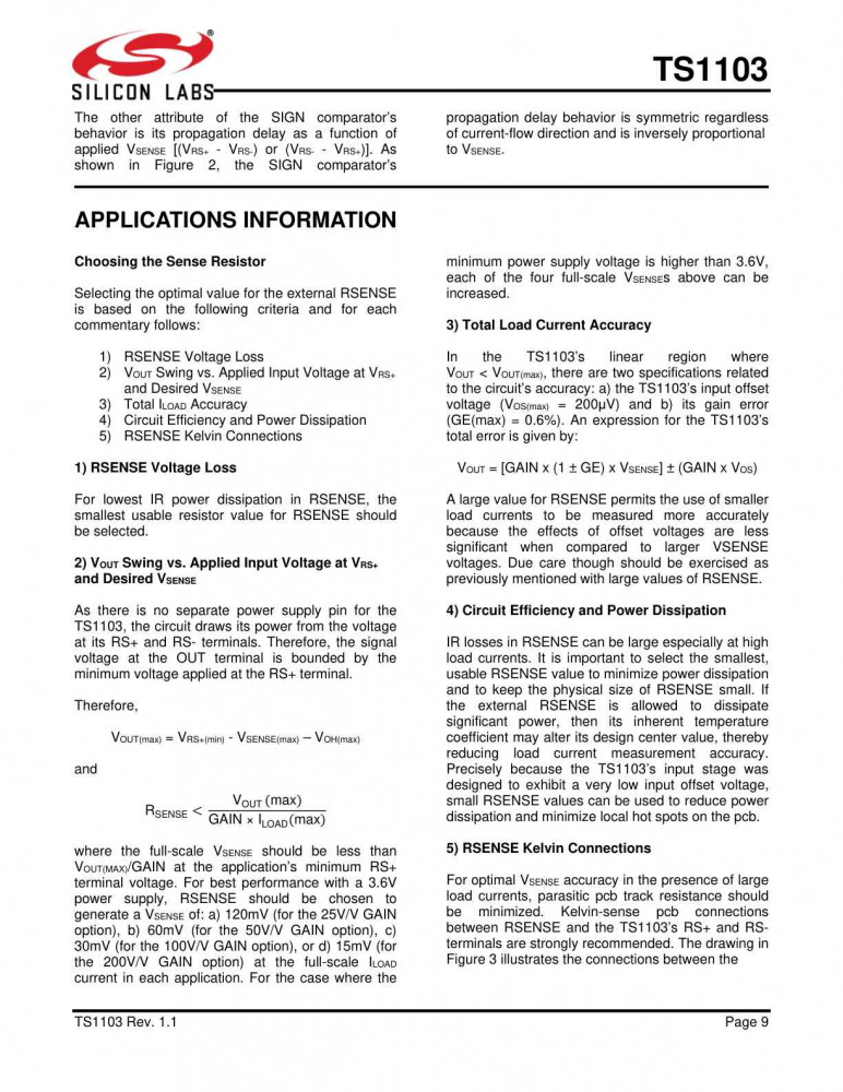 TS1103 datasheet page 9
