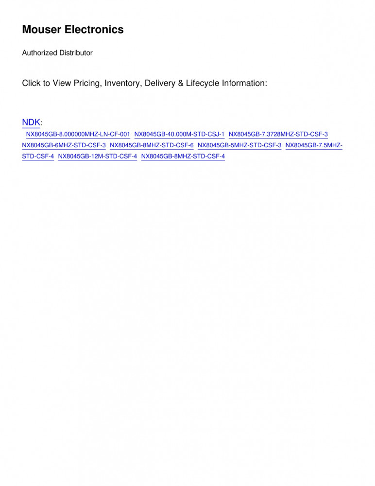 NDK NX8045GB technical document page 2