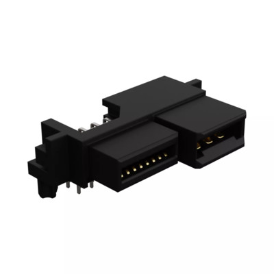 EXTreme LPHPower Receptacle Header, Right-Angle, 2 Power Contacts, 16 Signal Contacts, Select Gold (Au) Plating, for 2.36mm Thick PC Board, with Press-fit Plastic Pegs for sale