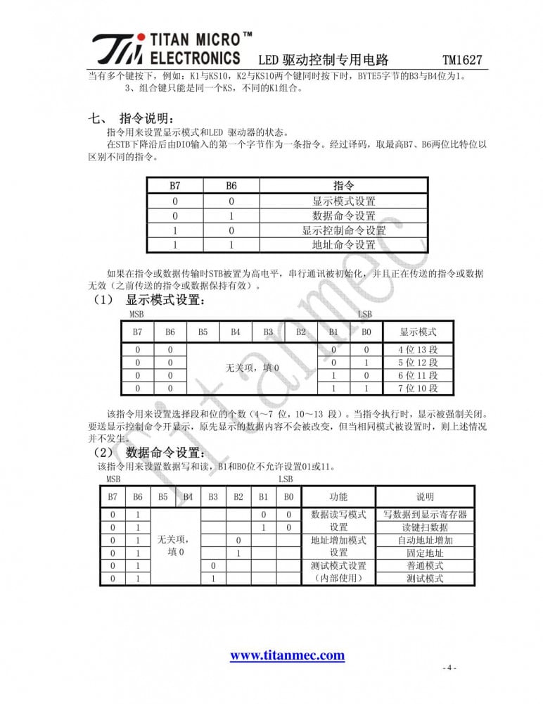 TM1627 datasheet page 4