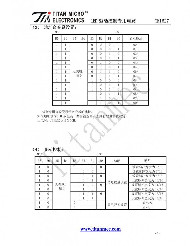 TM1627 datasheet page 5