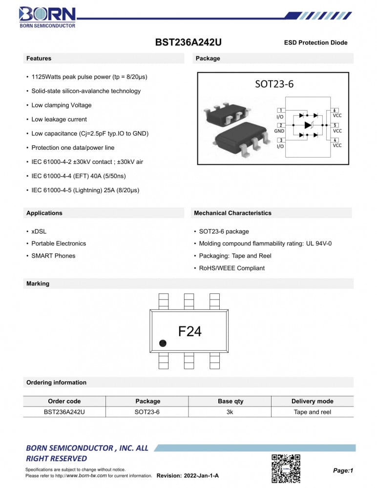 BST236A242U datasheet page 1