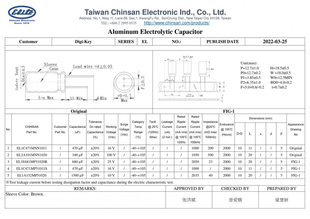 Chinsan EL series datasheet page 7