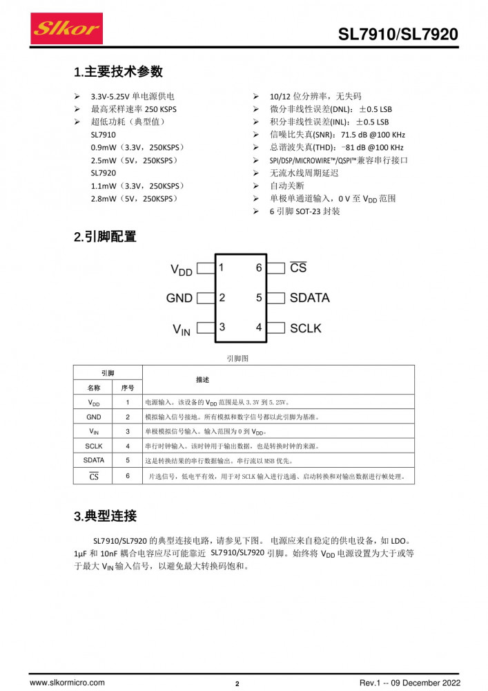 SL7910 technical document page 2