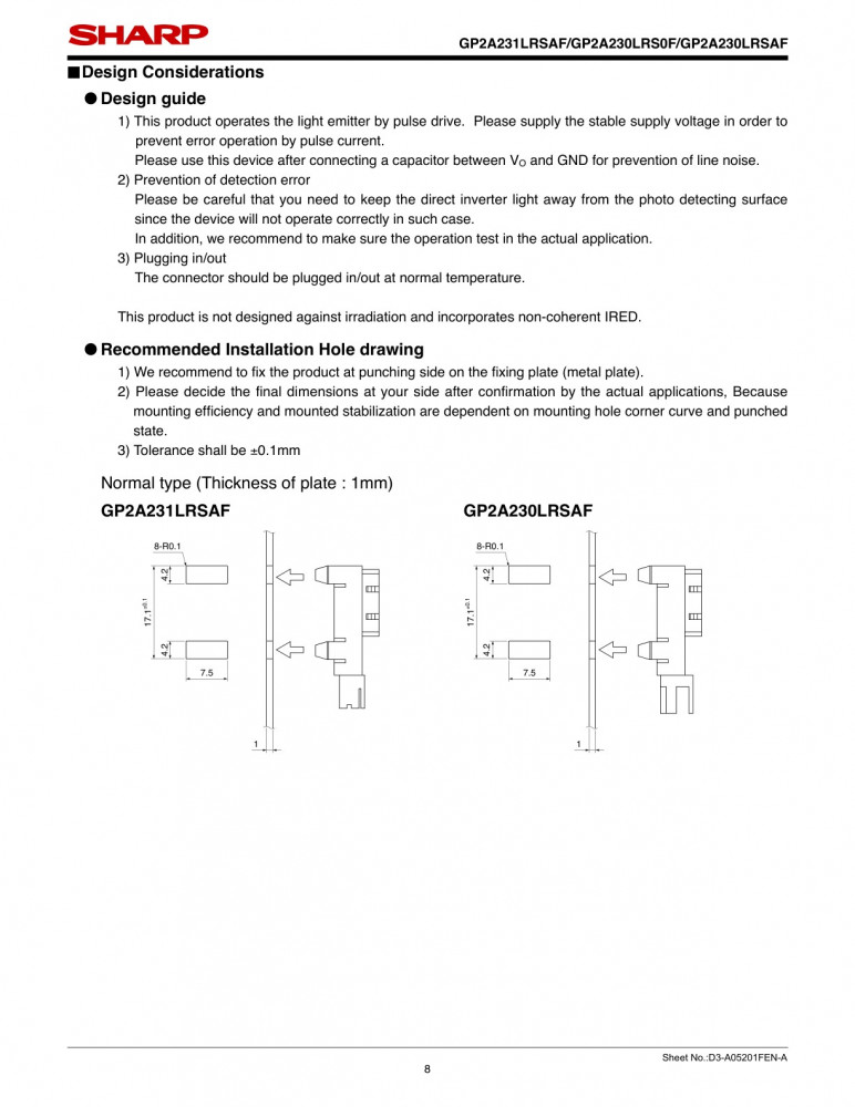 GP2A230LRS0F document page 8