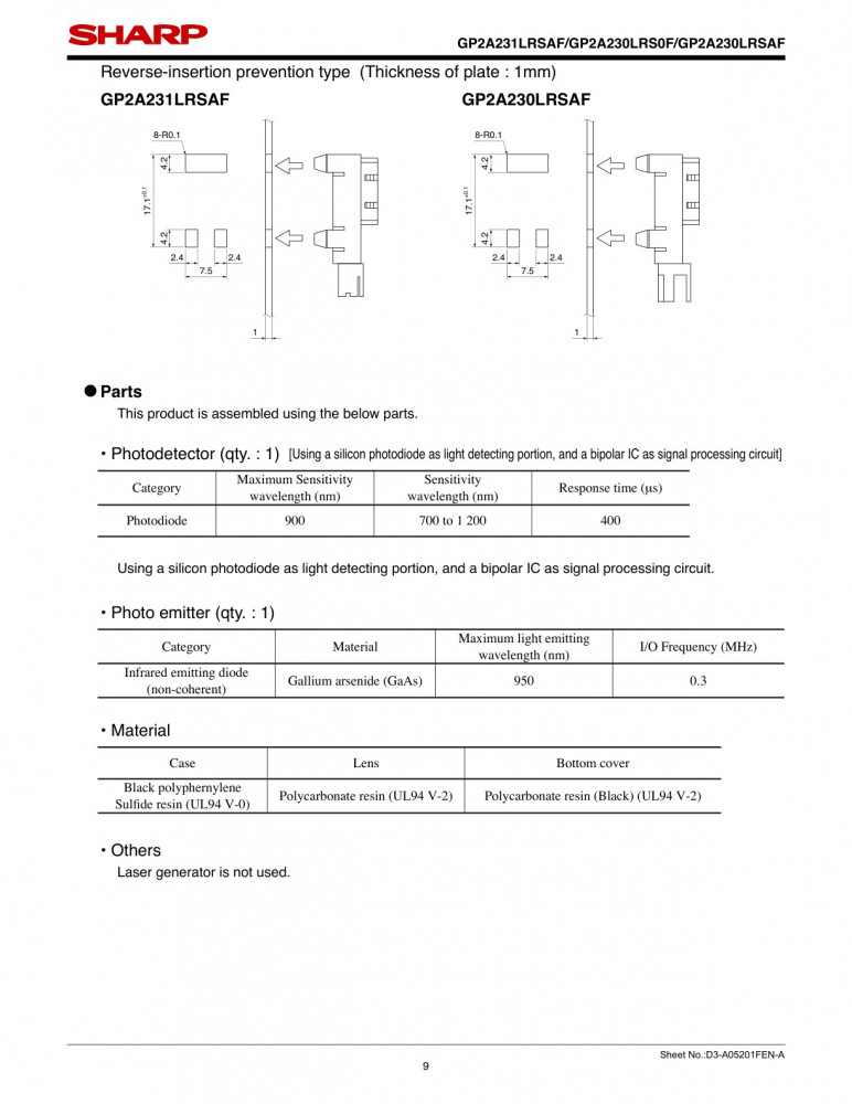 GP2A230LRS0F document page 9