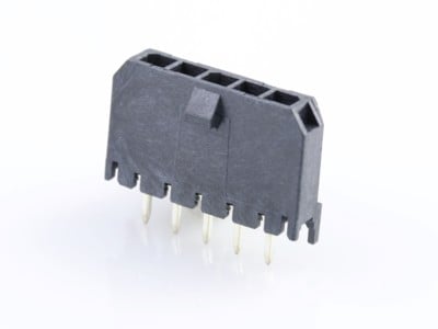 Mini-Fit BMI First Mate / Last Break Header, 4.20mm Pitch, Dual Row, Vertical, 10 Circuits, Nylon 6/6 94V-0, Natural, Gold (Au) Plating, with Mounting Pegs