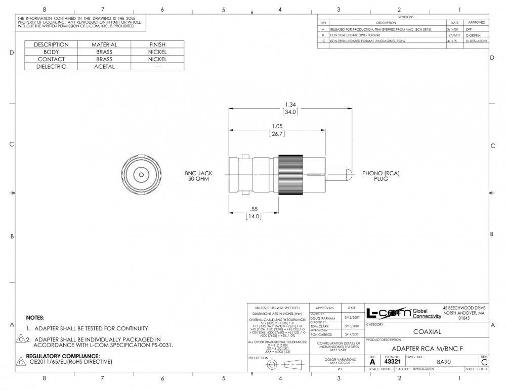 L-com BA90 technical document preview