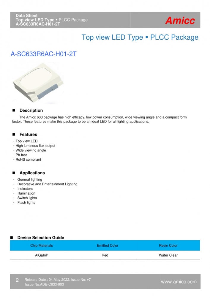 A-SC633R6AC-H01-2T datasheet page 2