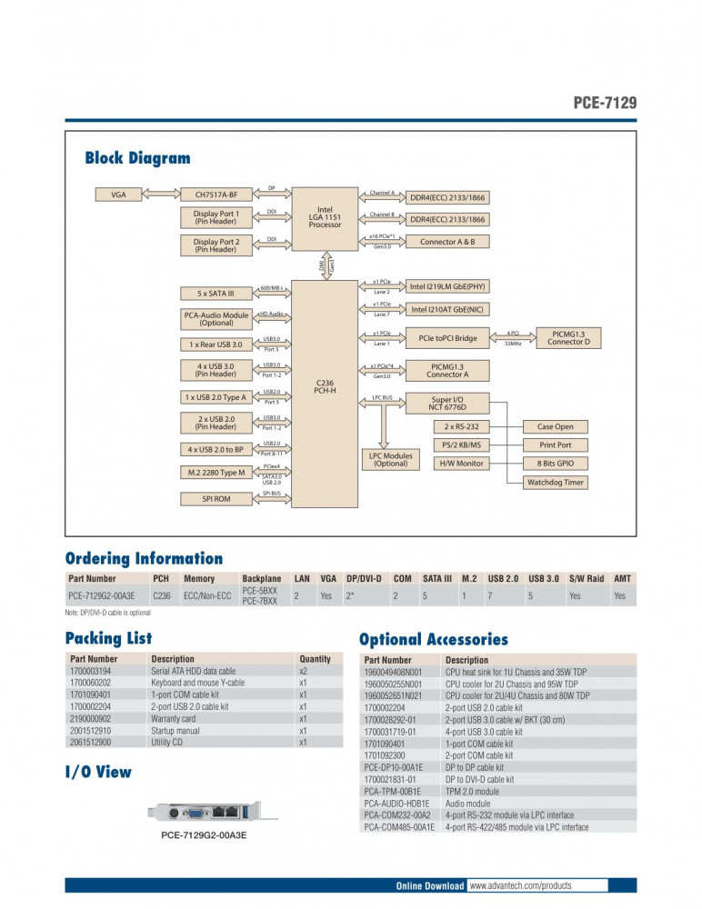 PCE-7129 technical document page 2