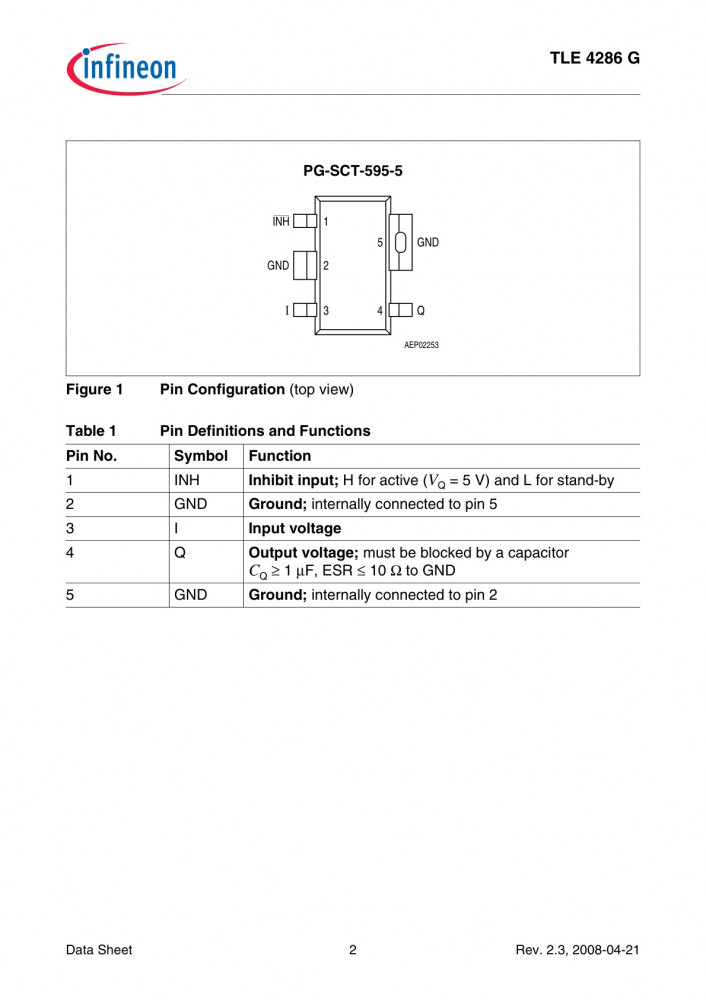 TLE4286G datasheet page 2