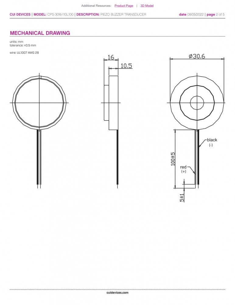 CPS-3016-110L100 datasheet page 2
