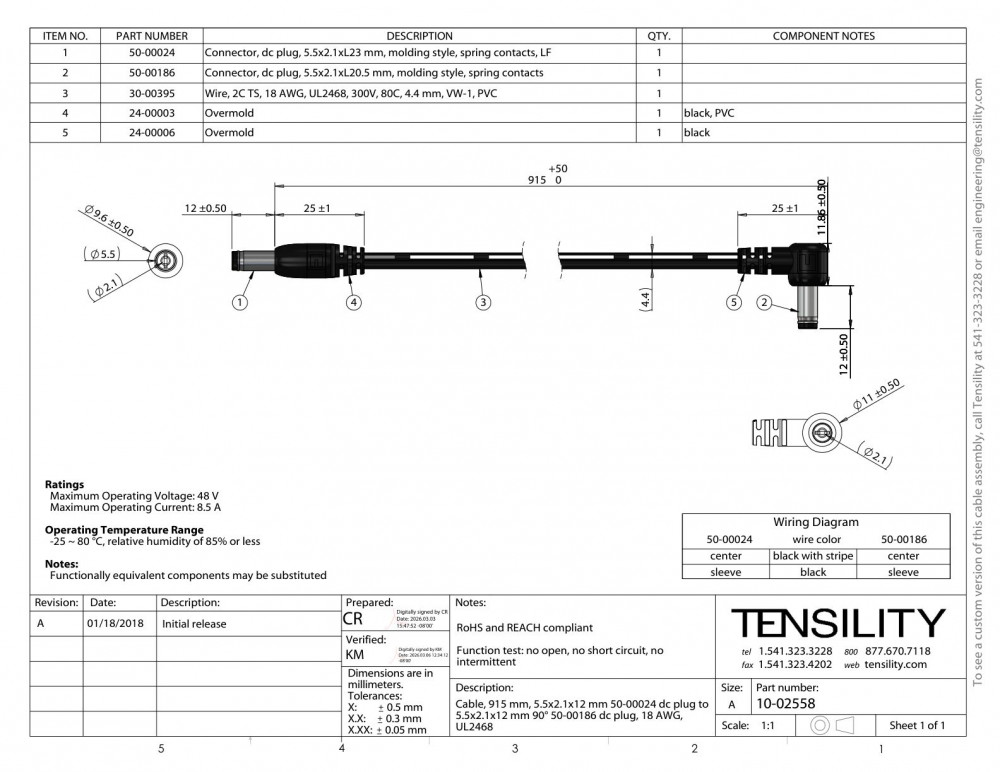 Tensility International 10-02558 product drawing