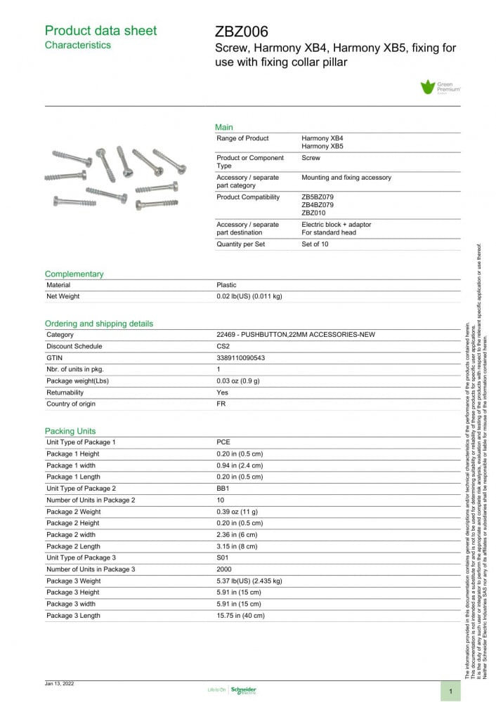 ZBZ006 technical document page 1