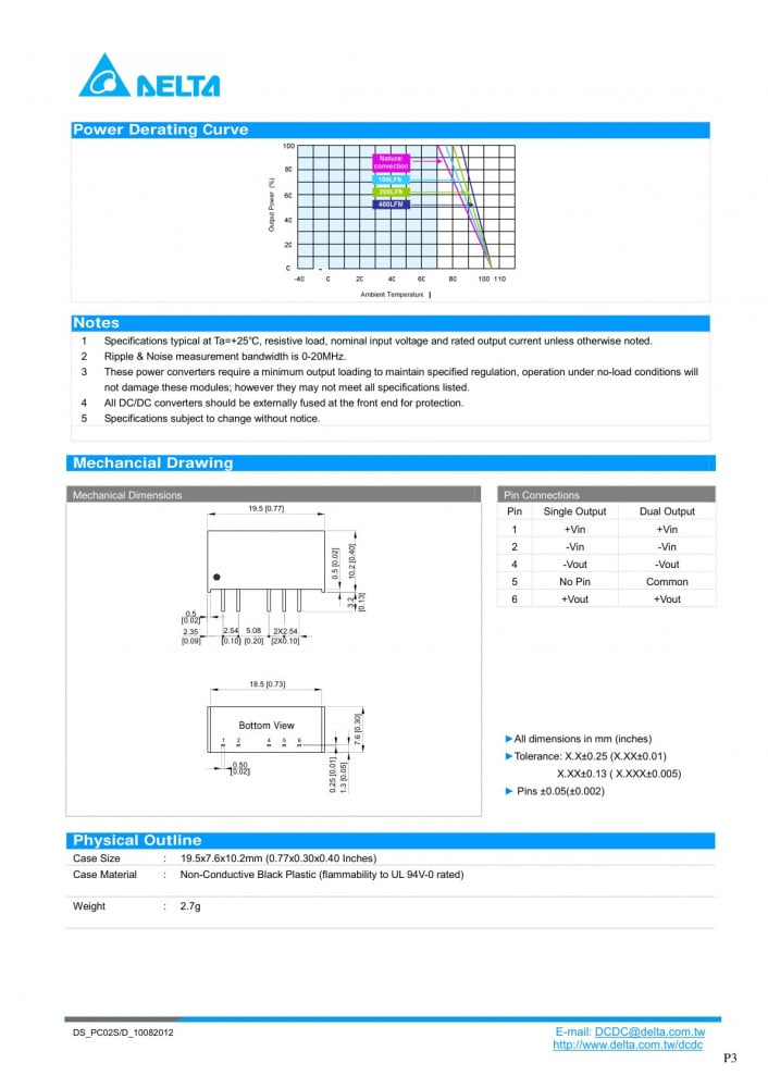 DELTA PC02S1203A datasheet page 3