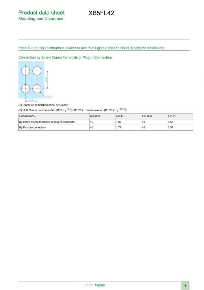XB5FL42 technical document page 5