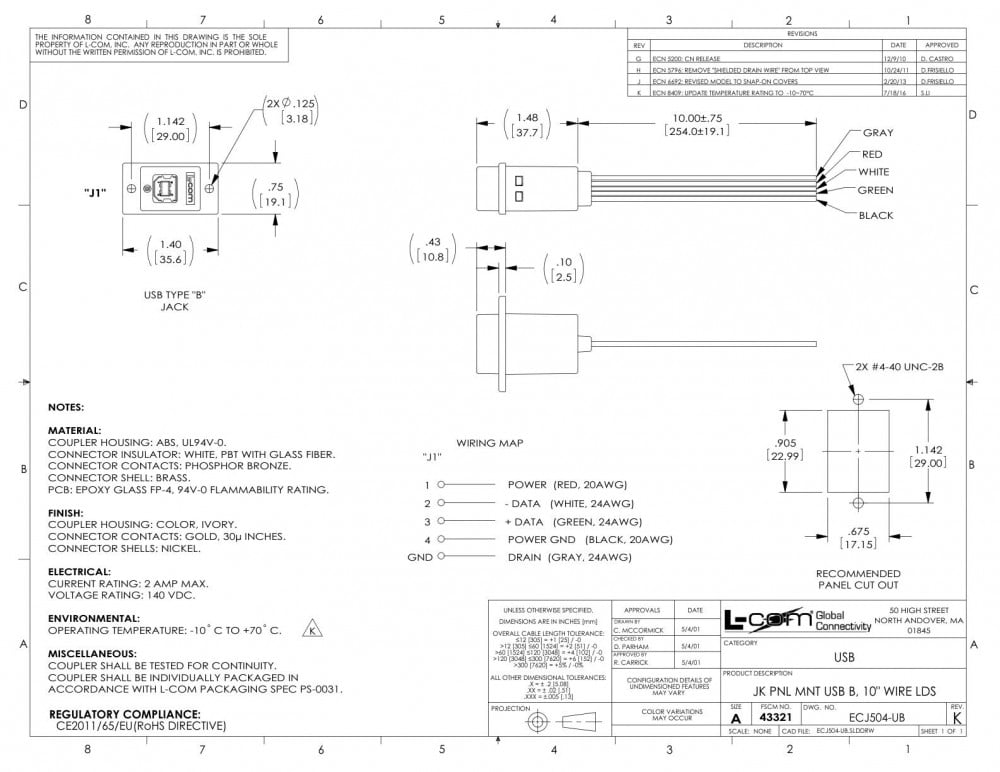 L-com ECJ504-UB technical document preview