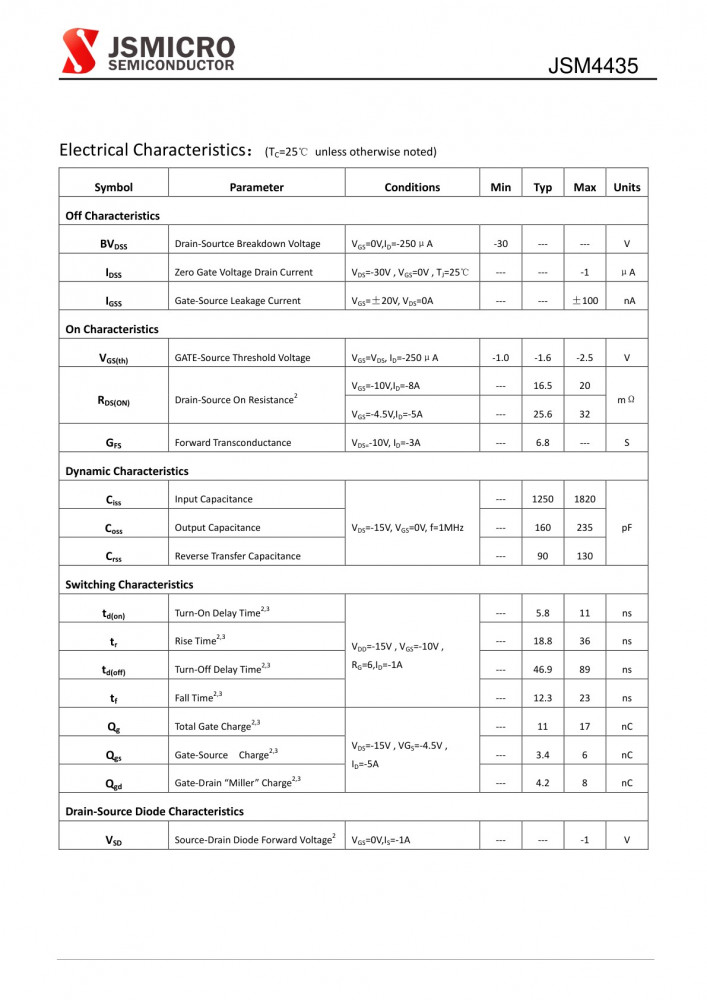 JSM4435 datasheet page 2