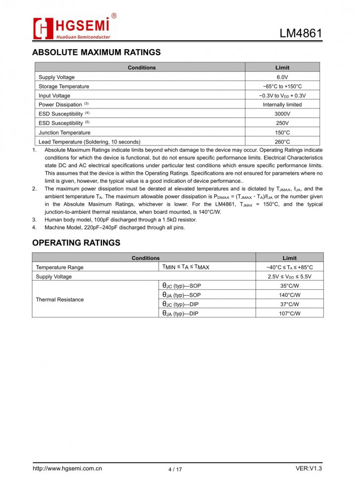 LM4861DQ2/TR technical document page 4