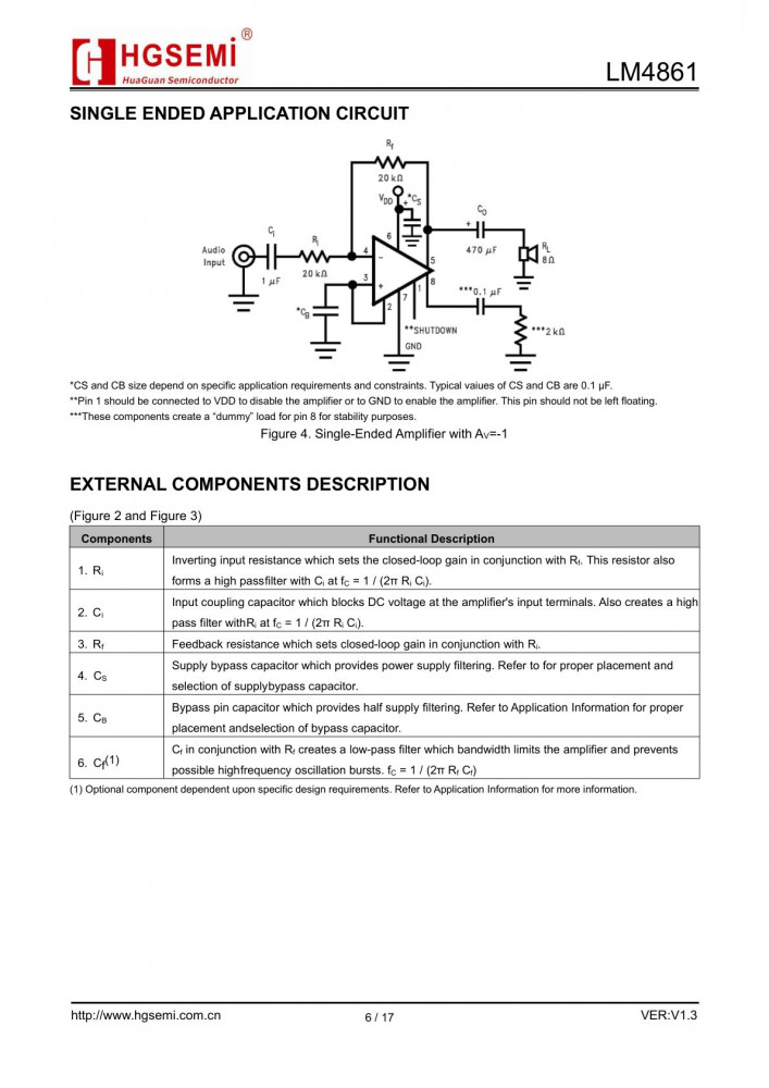 LM4861DQ2/TR technical document page 6