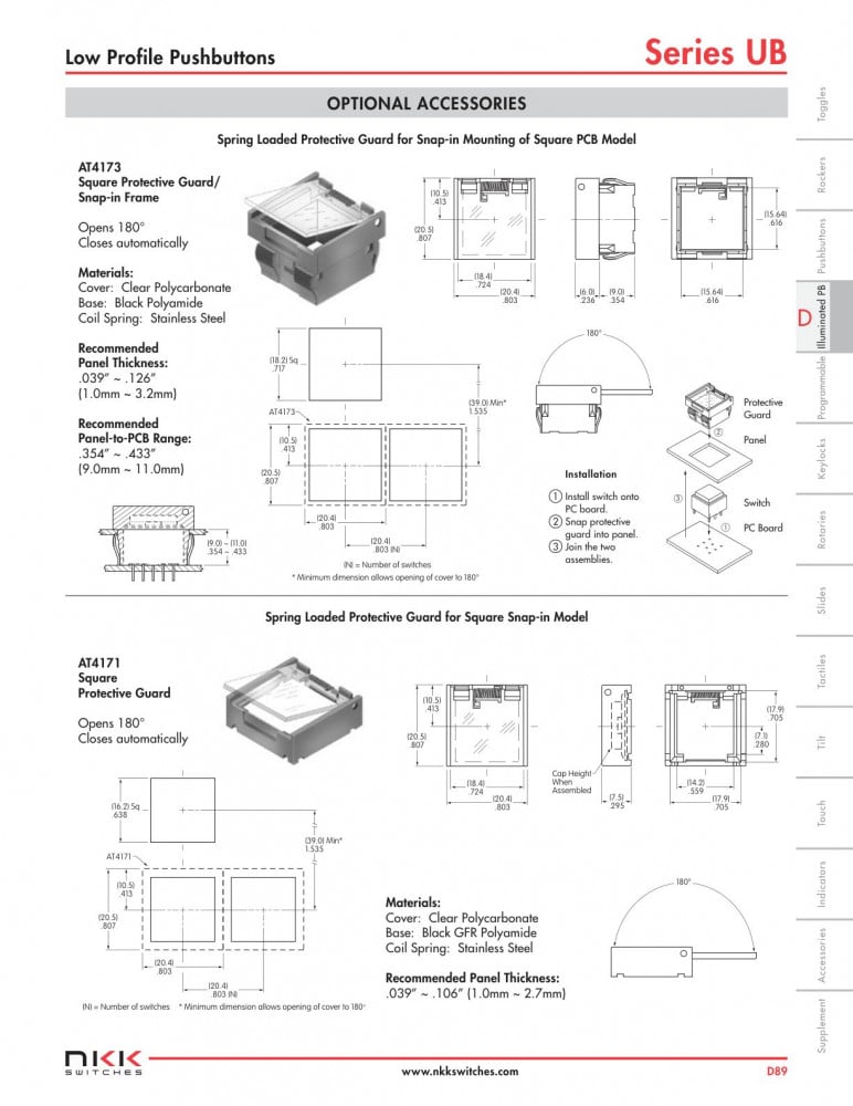NKK UB series datasheet page 10