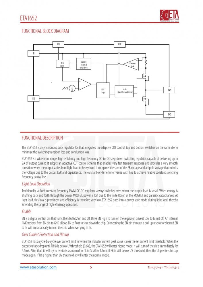 ETA1652FSG datasheet page 5