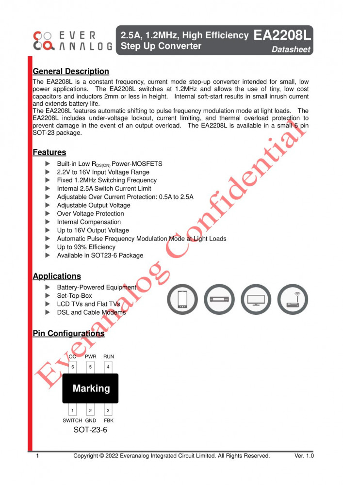EA2208L datasheet page 1