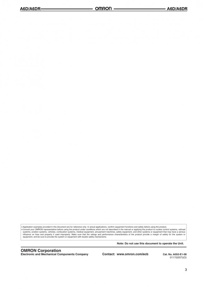 OMRON A6DR-2100 datasheet page 3