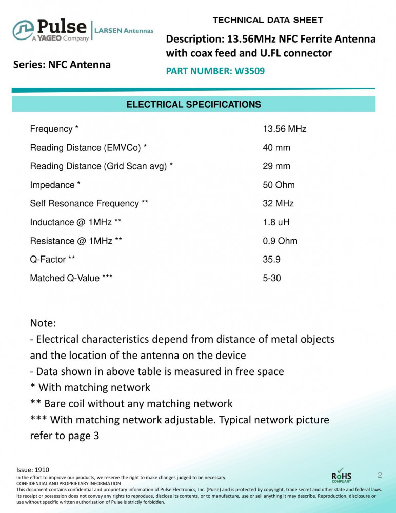 W3509 product document page 2