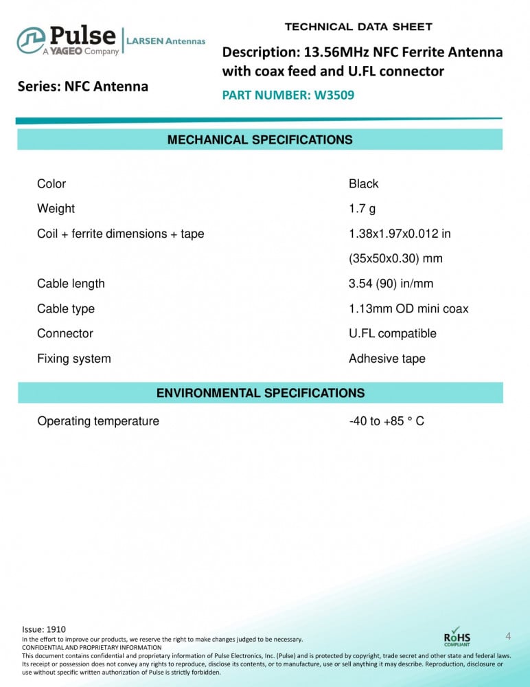 W3509 product document page 4