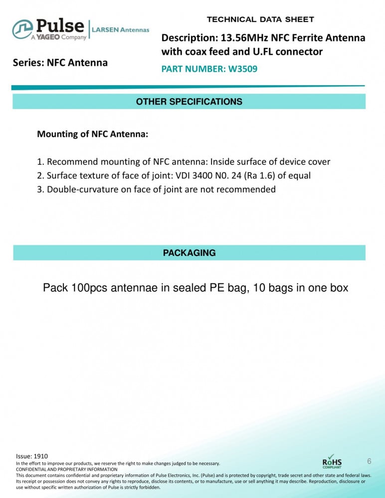 W3509 product document page 6