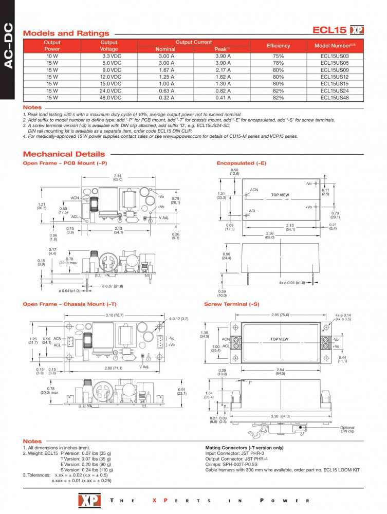 ECL Series datasheet page 3