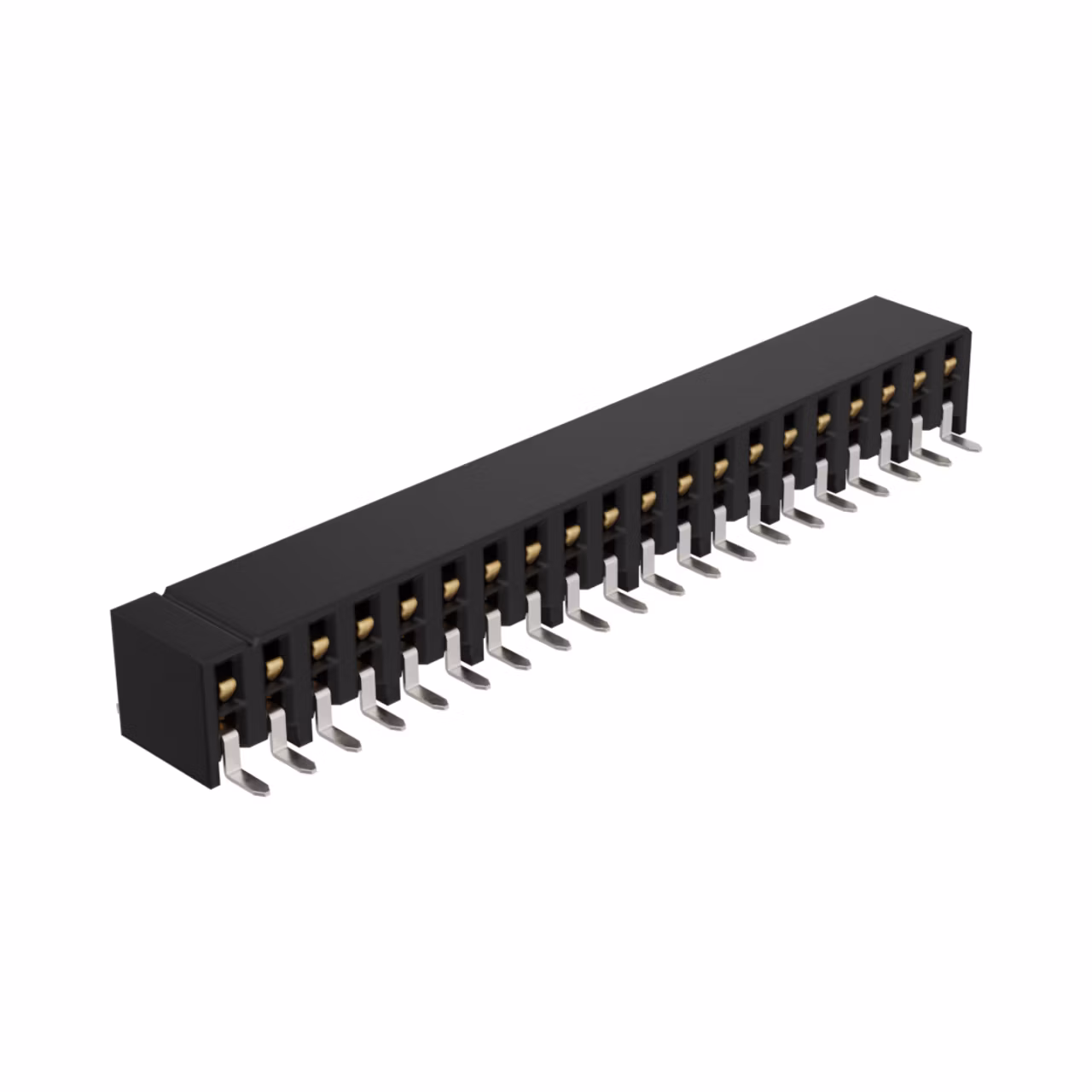 Milli-Grid Receptacle, Surface Mount, Side Entry, 0.38µm Gold (Au) Plating, 44 Circuits, with Pegs, Lead-Free, Tube
