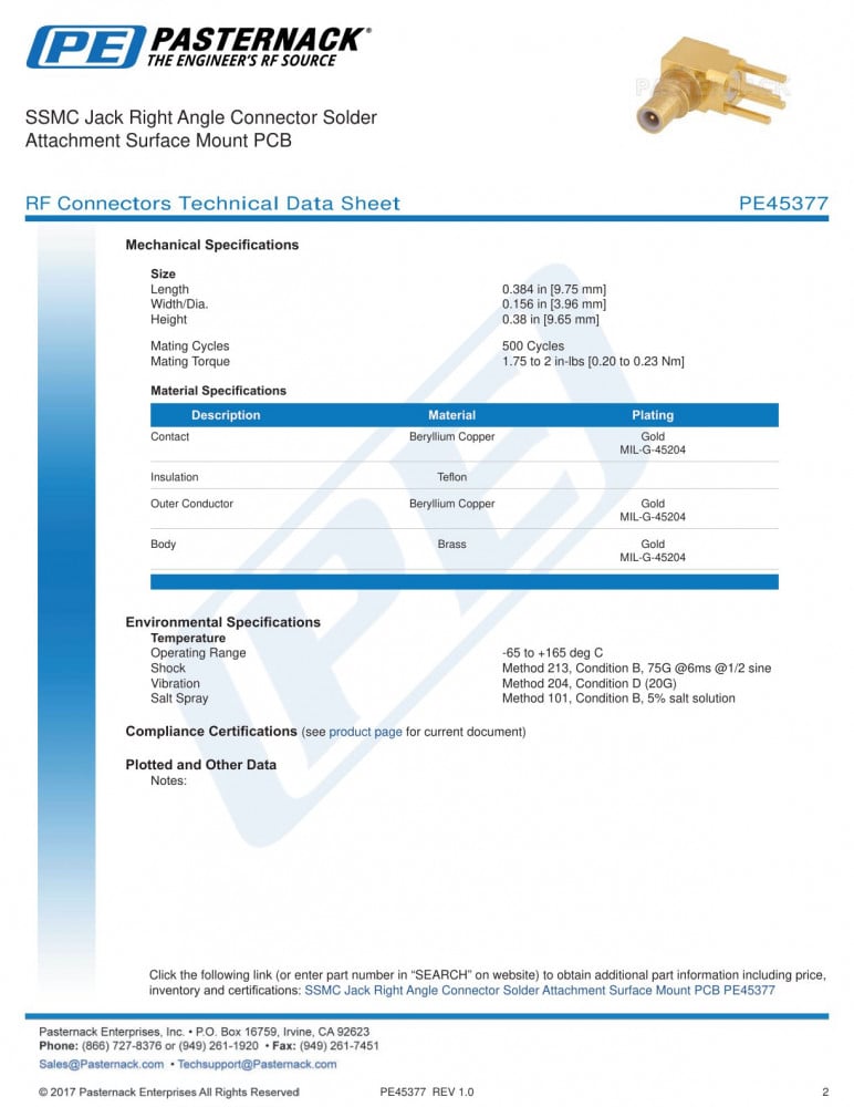 PE45377 technical datasheet page 2