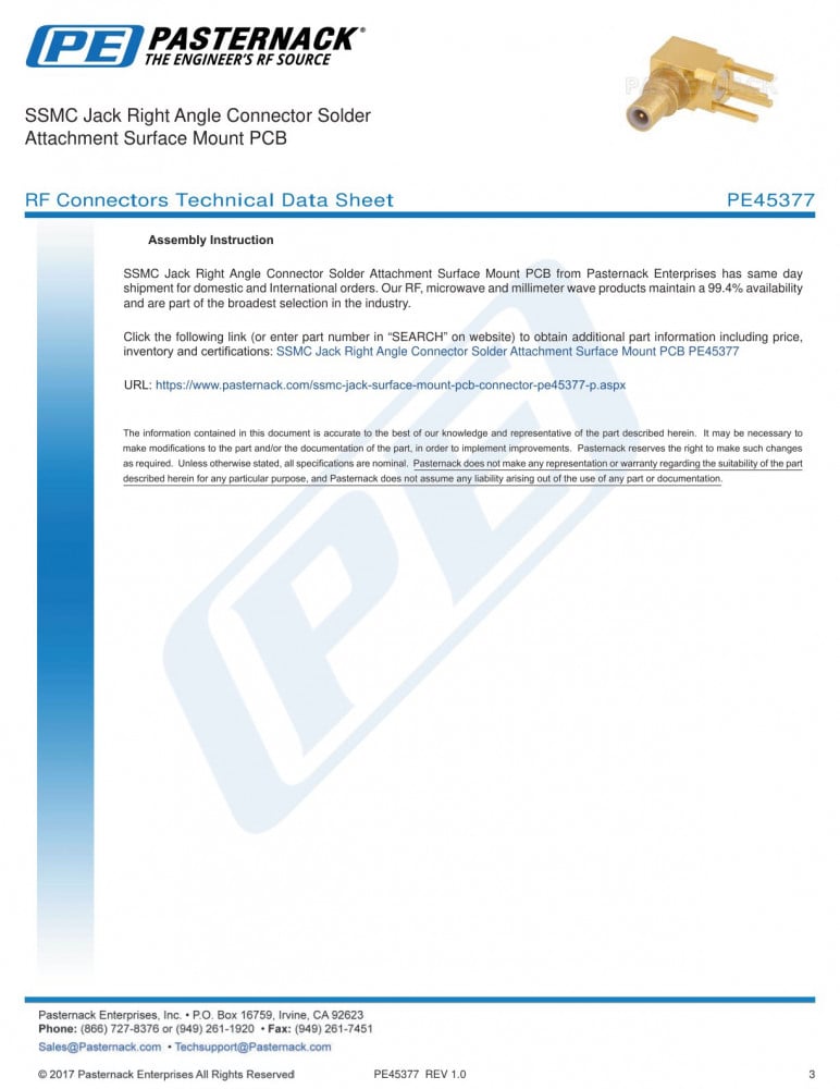 PE45377 technical datasheet page 3