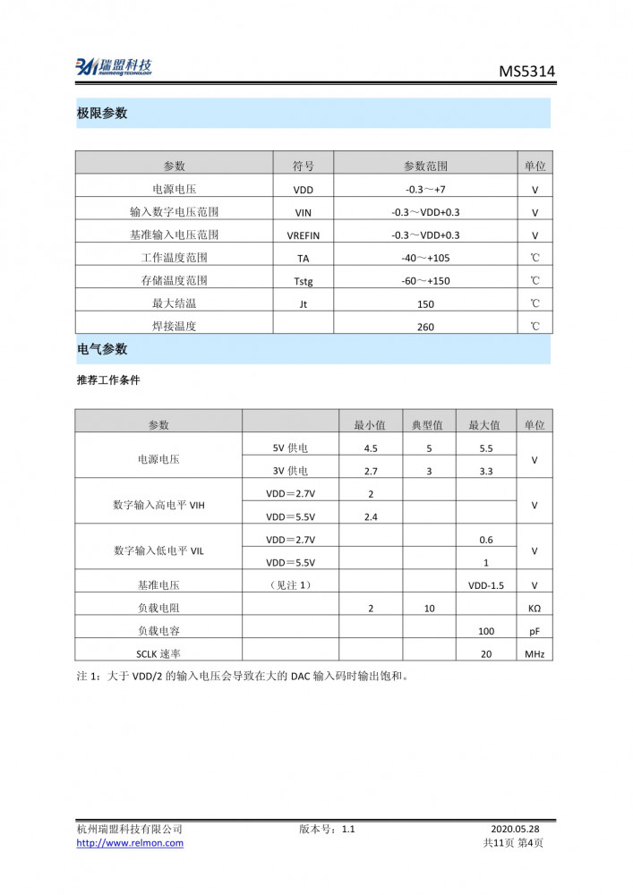 MS5314 datasheet page 4