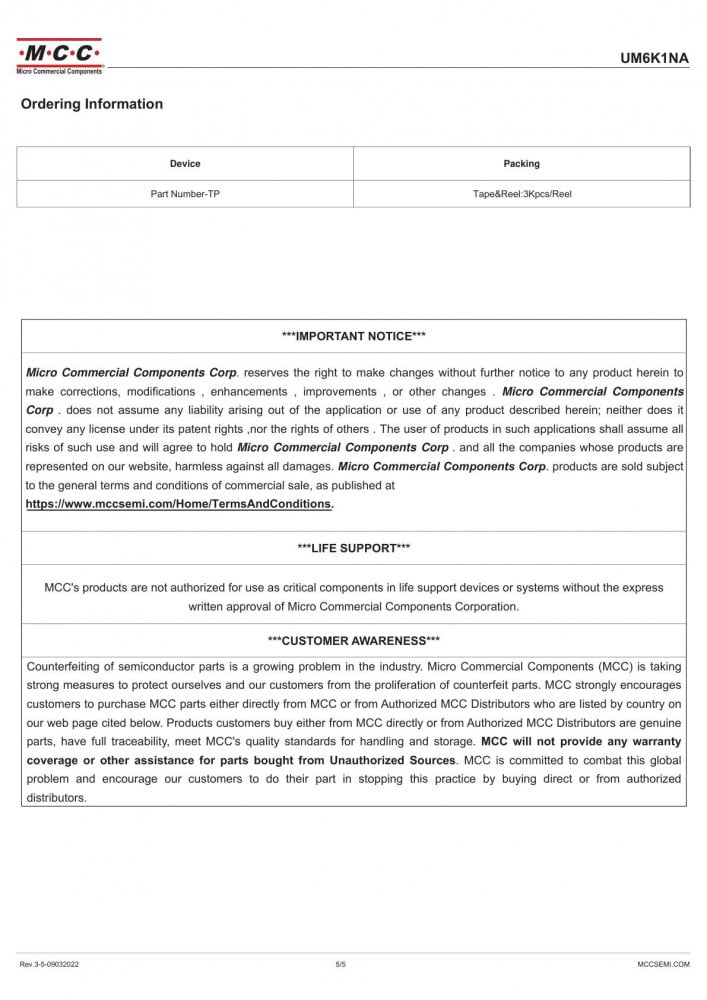 UM6K1NA-TP datasheet page 5