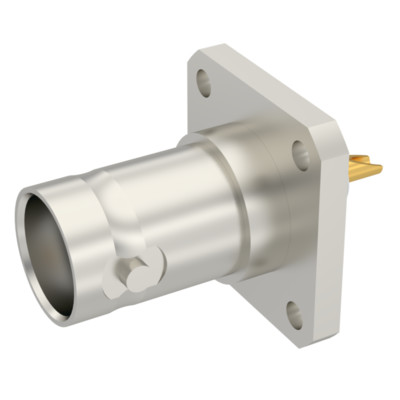 BNC / SQUARE FLANGE JACK RECEPTACLE WITH SOLDER POT CONTACT for sale