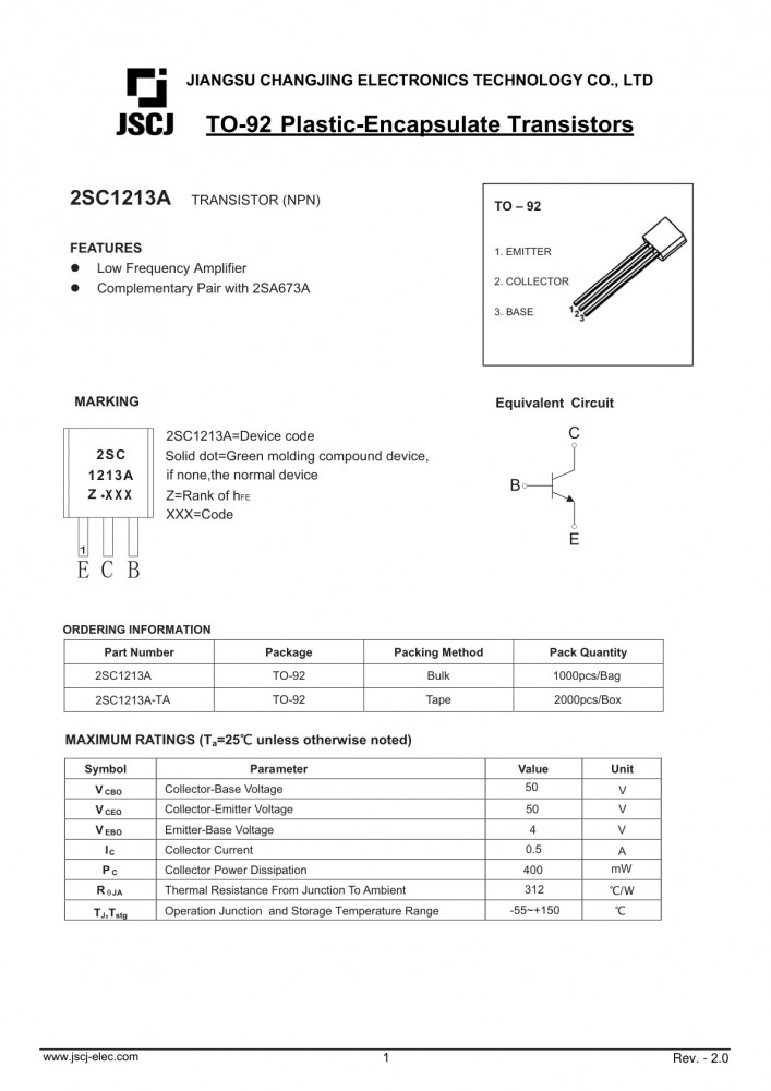 2SC1213A datasheet page 1