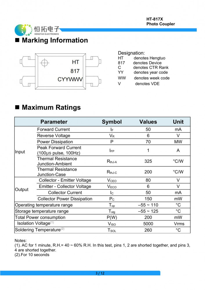 HT-817S1-BTP1 datasheet page 4
