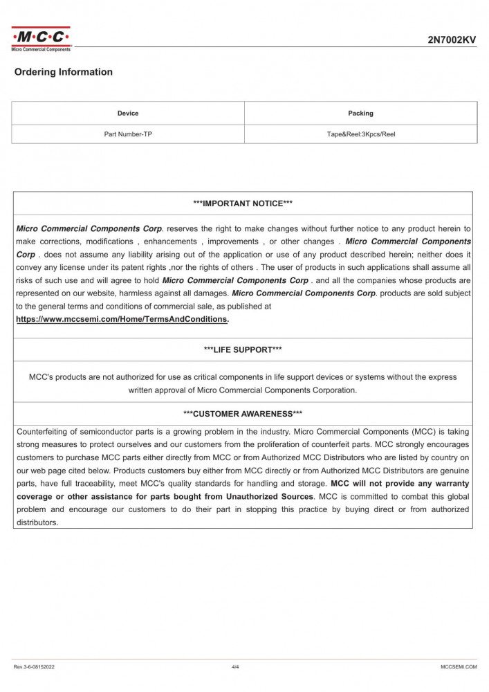 2N7002KV-TP datasheet page 4