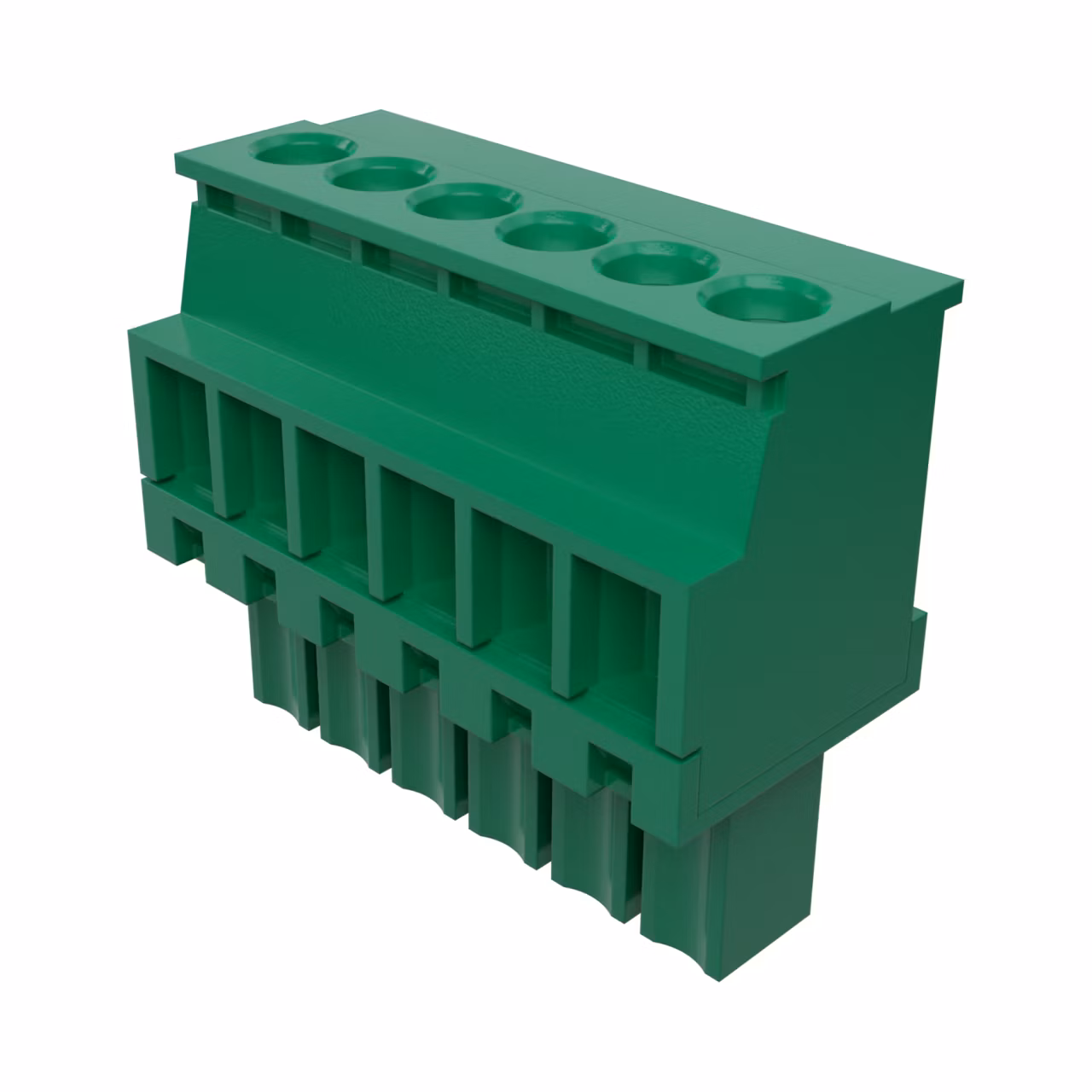 3.50mm Pitch Eurostyle Vertical Plug, Rear Wire Entry, Green Housing, 6 Circuits for sale