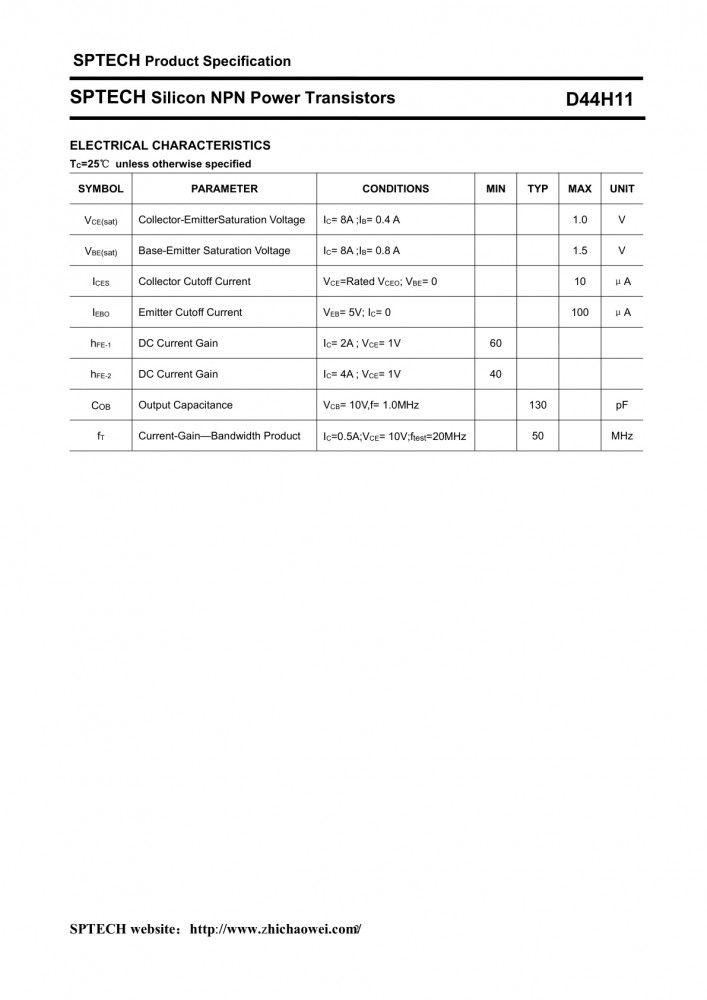 D44H11 datasheet page 2