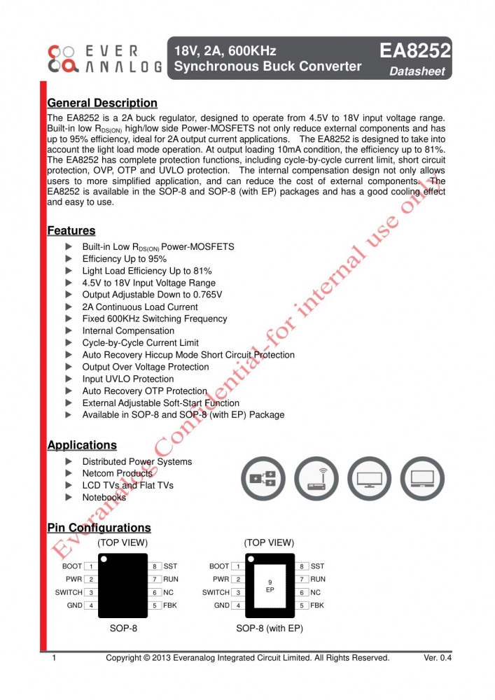 EA8252O8R datasheet page 1