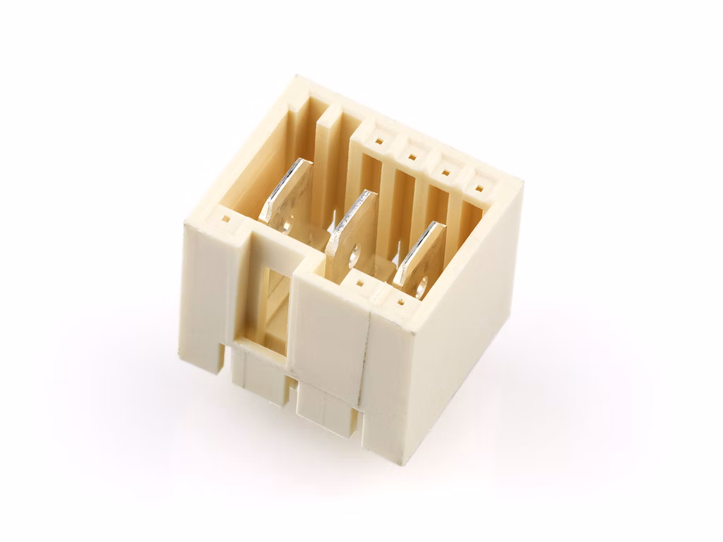 Appli-Mate RAST 5 Header, Vertical, 3 Circuits, Silver (Ag) Plating, Position Key 2a, Code Keys d10 & d30, Latch Between Circuits 2 & 3, PCB Polarization A, Glow-Wire Capable